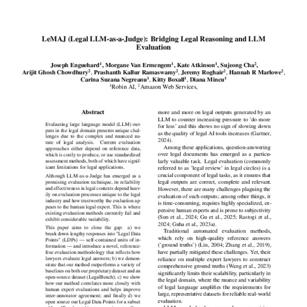 LeMAJ (Legal LLM-as-a-Judge): Bridging Legal Reasoning and LLM ...