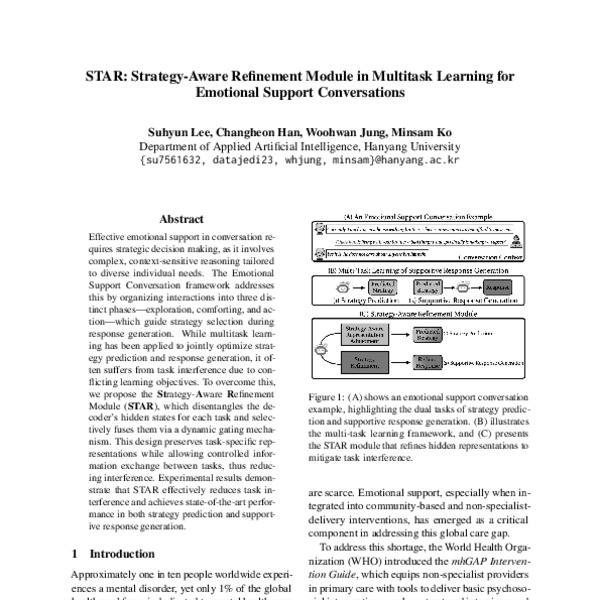 STAR: Strategy-Aware Refinement Module in Multitask Learning for Emotional Support Conversations ...