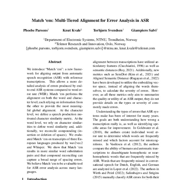 Match ‘em: Multi-Tiered Alignment for Error Analysis in ASR - ACL Anthology