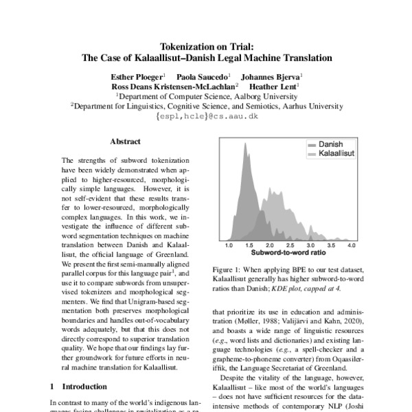Tokenization on Trial: The Case of Kalaallisut–Danish Legal Machine ...