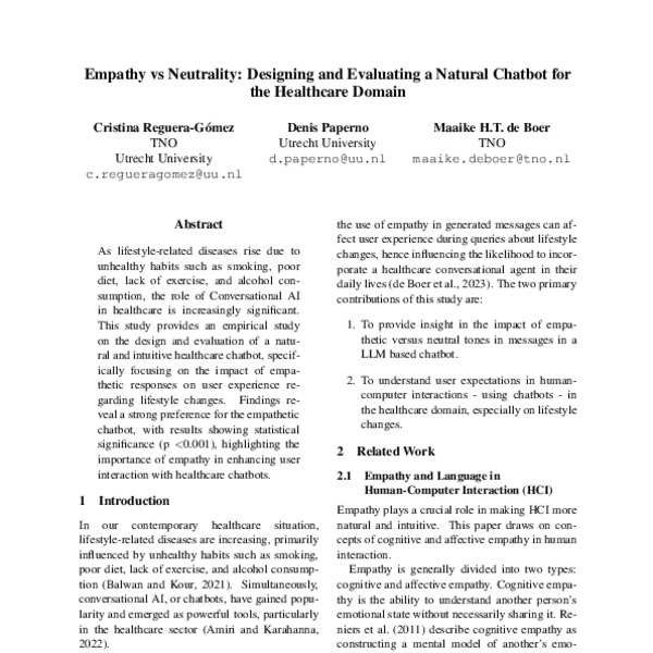 Empathy vs Neutrality: Designing and Evaluating a Natural Chatbot for ...