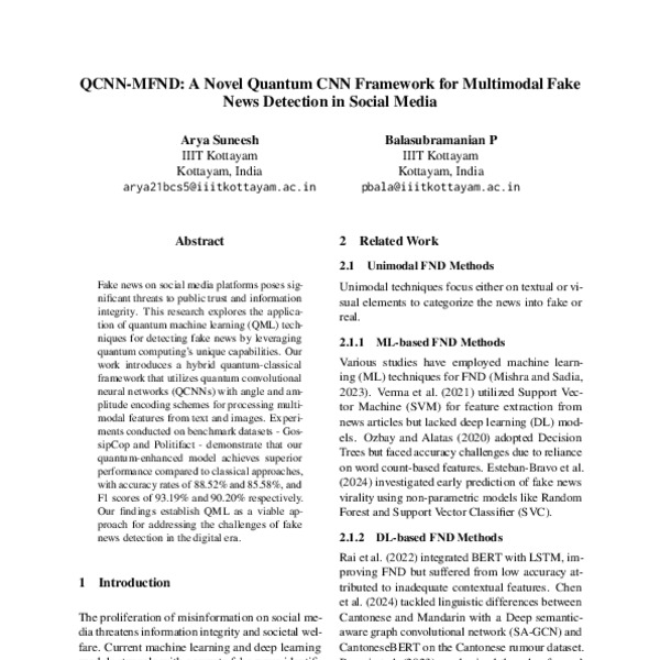 QCNN-MFND: A Novel Quantum CNN Framework for Multimodal Fake News ...