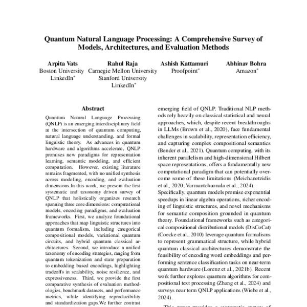 A Systematic Survey of Quantum Natural Language Processing: Models ...