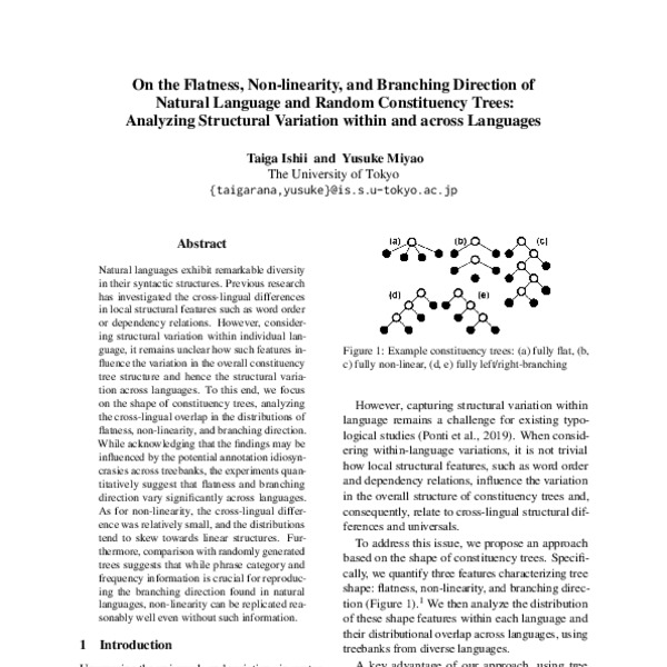 On the Flatness, Non-linearity, and Branching Direction of Natural Language and Random ...