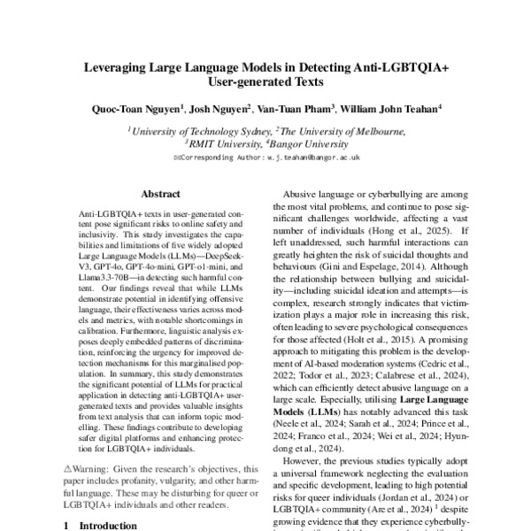 Leveraging Large Language Models in Detecting Anti-LGBTQIA+ User-generated Texts - ACL Anthology