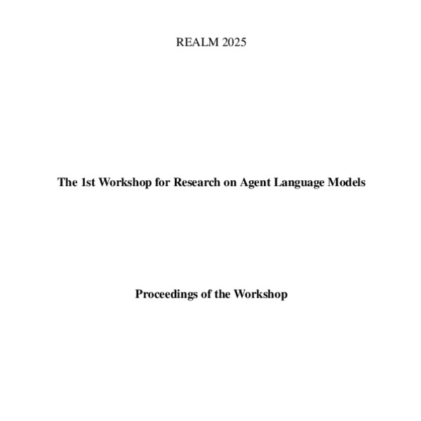Proceedings of the 1st Workshop for Research on Agent Language Models ...