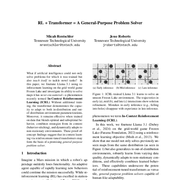 RL + Transformer = A General-Purpose Problem Solver - ACL Anthology