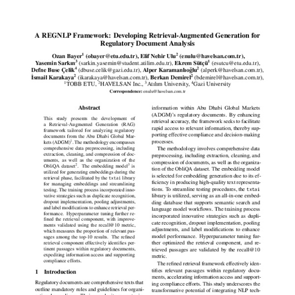 A REGNLP Framework: Developing Retrieval-Augmented Generation for Regulatory Document Analysis ...