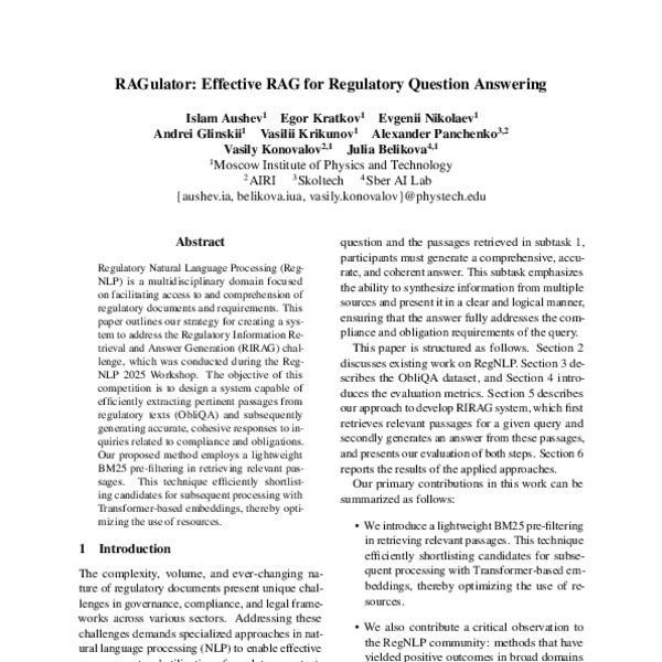 RAGulator: Effective RAG for Regulatory Question Answering - ACL Anthology