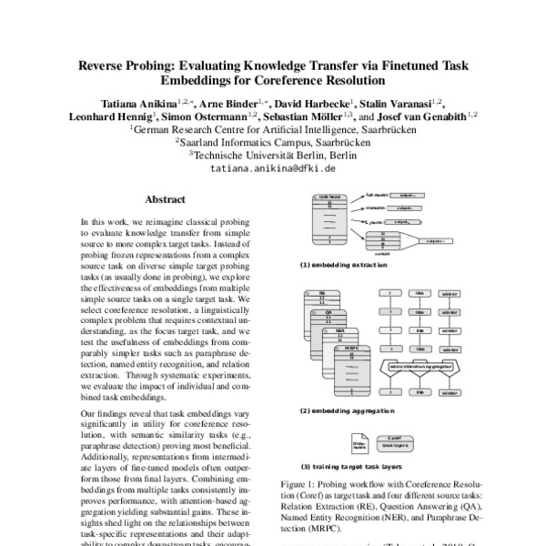 Reverse Probing: Evaluating Knowledge Transfer via Finetuned Task ...