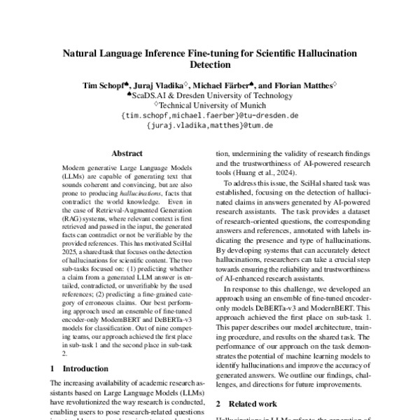 Natural Language Inference Fine-tuning for Scientific Hallucination ...