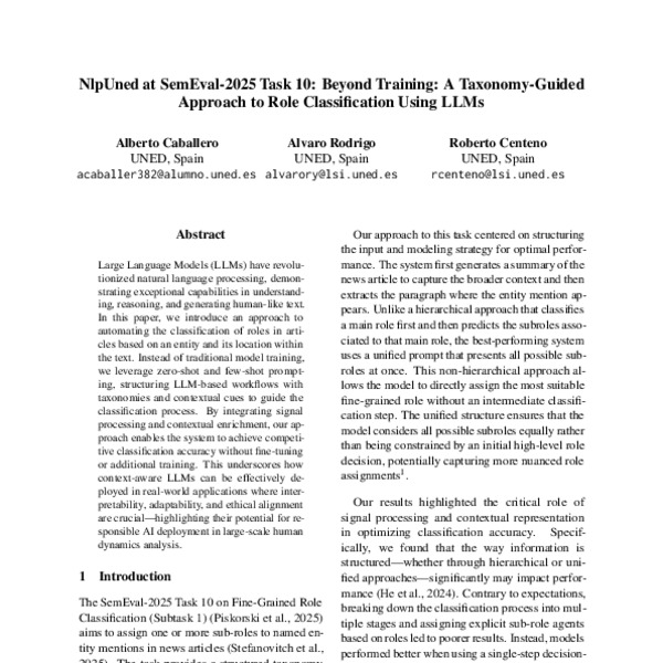 NlpUned at SemEval-2025 Task 10: Beyond Training: A Taxonomy-Guided Approach to Role ...
