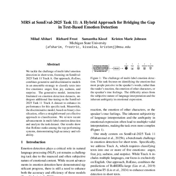 MRS at SemEval-2025 Task 11: A Hybrid Approach for Bridging the Gap in ...