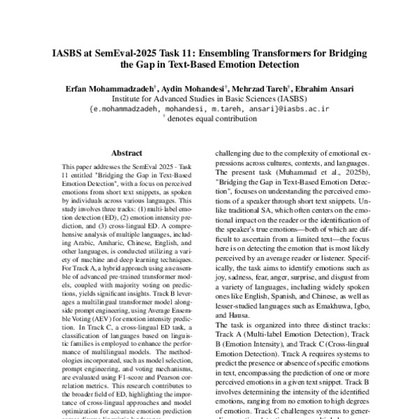 IASBS at SemEval-2025 Task 11: Ensembling Transformers for Bridging the ...