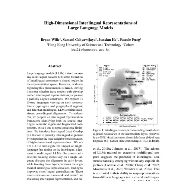 High-Dimensional Interlingual Representations of Large Language Models ...