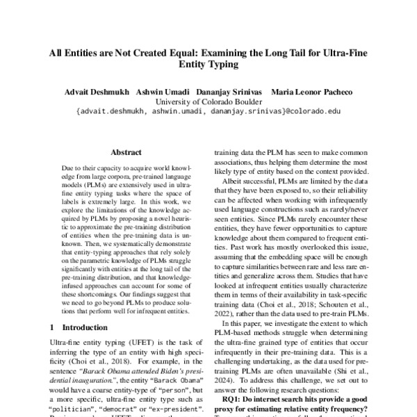 All Entities are Not Created Equal: Examining the Long Tail for Ultra ...