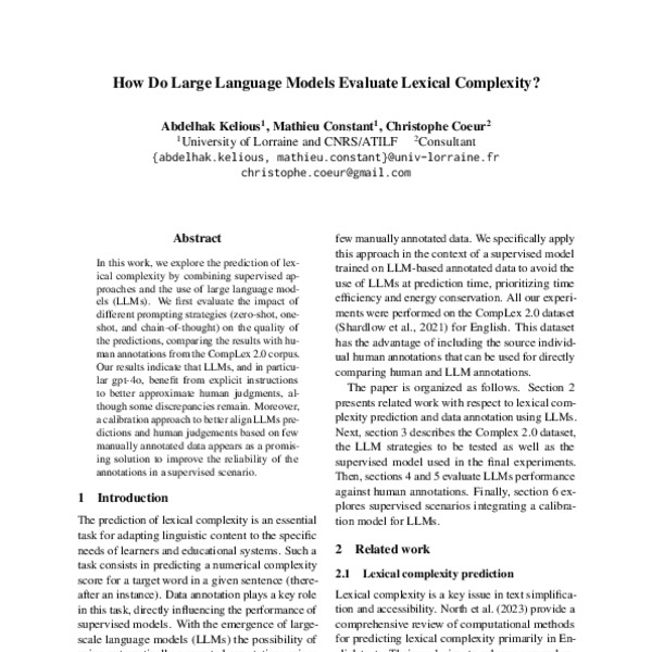 How Do Large Language Models Evaluate Lexical Complexity? - ACL Anthology