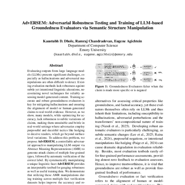 AdvERSEM: Adversarial Robustness Testing and Training of LLM-based ...