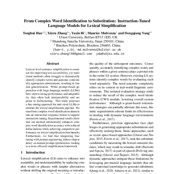 From Complex Word Identification to Substitution: Instruction-Tuned ...