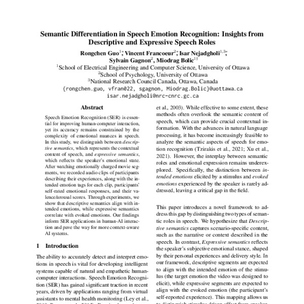 Semantic Differentiation in Speech Emotion Recognition: Insights from ...