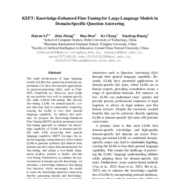 KEFT: Knowledge-Enhanced Fine-Tuning for Large Language Models in ...