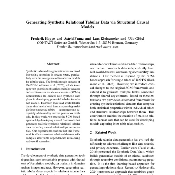 Generating Synthetic Relational Tabular Data via Structural Causal ...