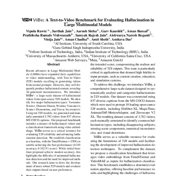 ViBe: A Text-to-Video Benchmark for Evaluating Hallucination in Large ...