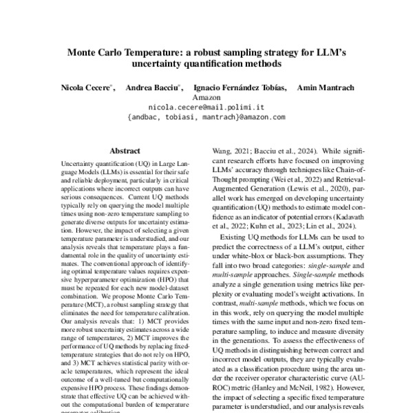 Monte Carlo Temperature: a robust sampling strategy for LLM’s uncertainty quantification methods ...