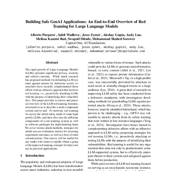 Building Safe GenAI Applications: An End-to-End Overview of Red Teaming for Large Language ...