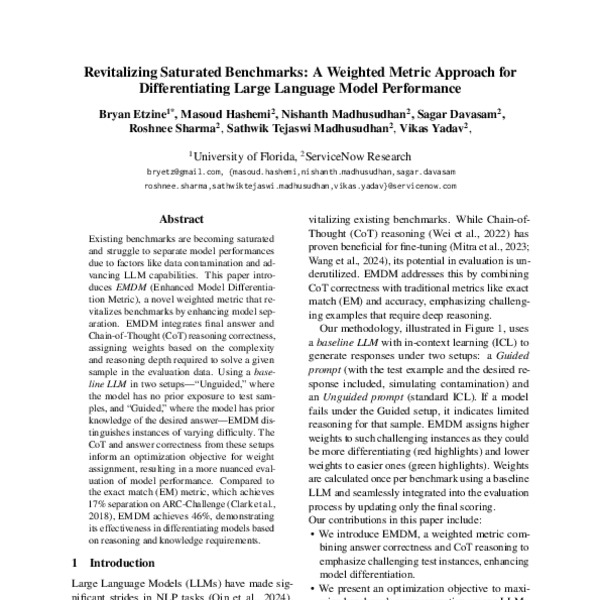 Revitalizing Saturated Benchmarks: A Weighted Metric Approach for Differentiating Large Language ...