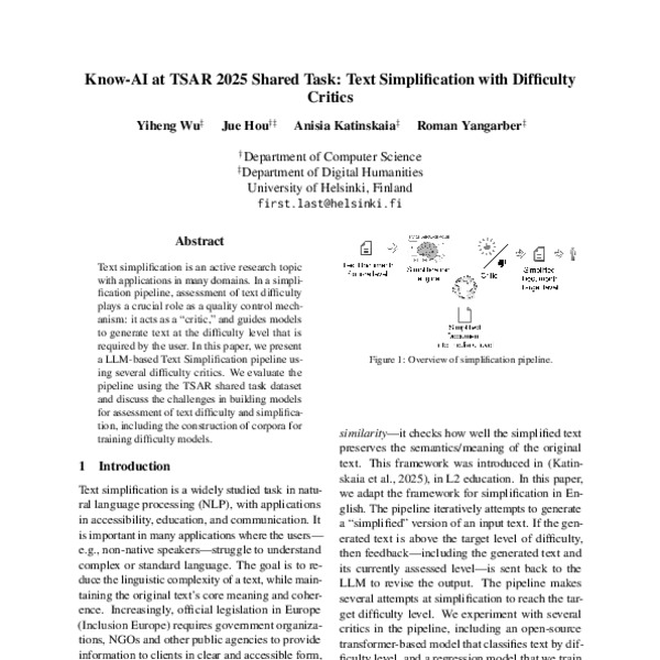 Know-AI at TSAR 2025 Shared Task Difficulty-aware Text Simplification ...