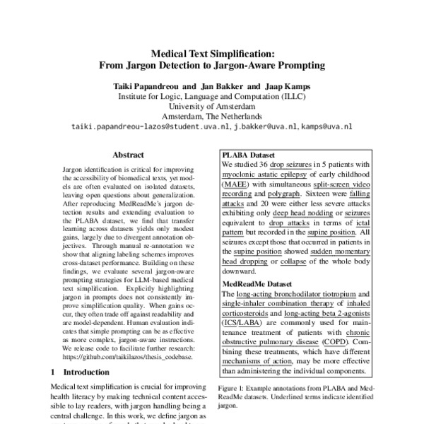 Medical Text Simplification From Jargon Detection to Jargon-Aware ...