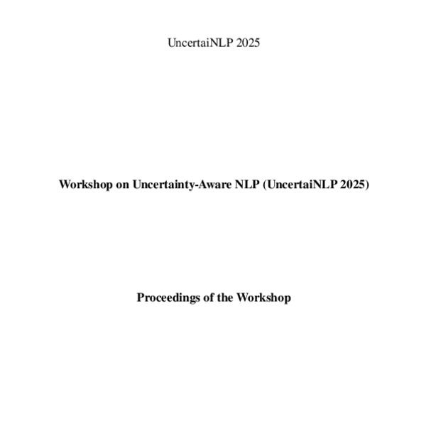 Proceedings of the 2nd Workshop on Uncertainty-Aware NLP (UncertaiNLP ...