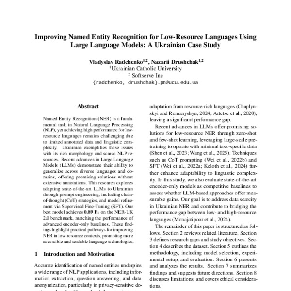 Improving Named Entity Recognition for Low-Resource Languages Using Large Language Models: A ...