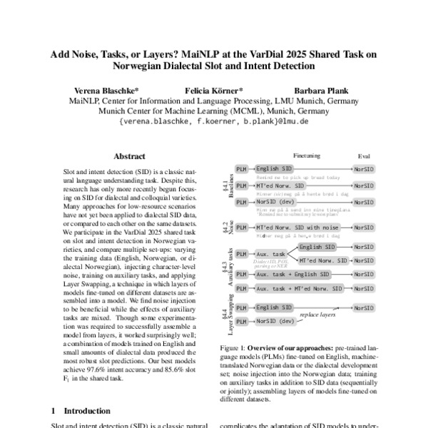 Add Noise, Tasks, or Layers? MaiNLP at the VarDial 2025 Shared Task on ...