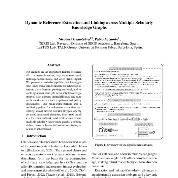 Dynamic Reference Extraction and Linking across Multiple Scholarly ...