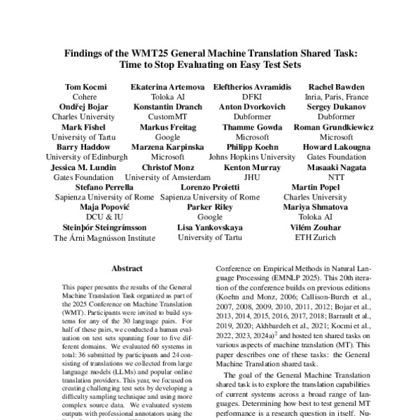 Findings of the WMT25 General Machine Translation Shared Task: Time to ...