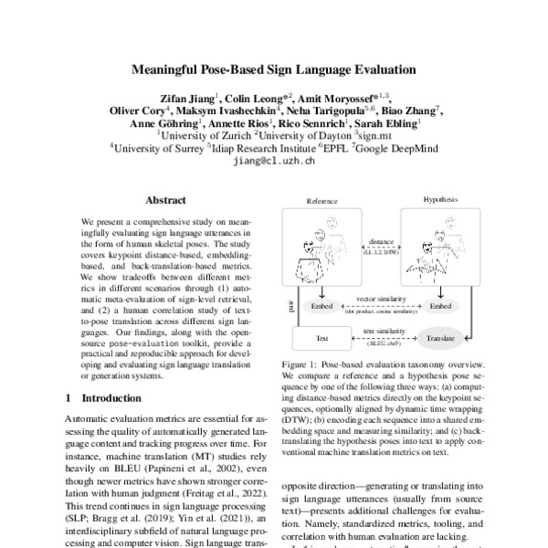 Meaningful Pose-Based Sign Language Evaluation - ACL Anthology