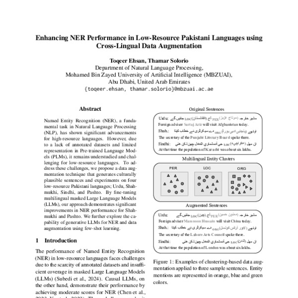 Enhancing NER Performance in Low-Resource Pakistani Languages using Cross-Lingual Data ...