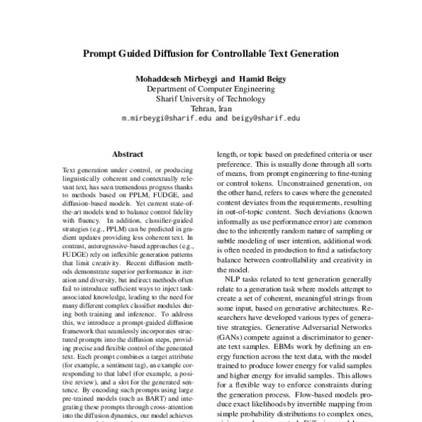 Prompt Guided Diffusion for Controllable Text Generation - ACL Anthology