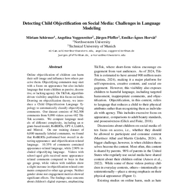 Detecting Child Objectification on Social Media: Challenges in Language ...