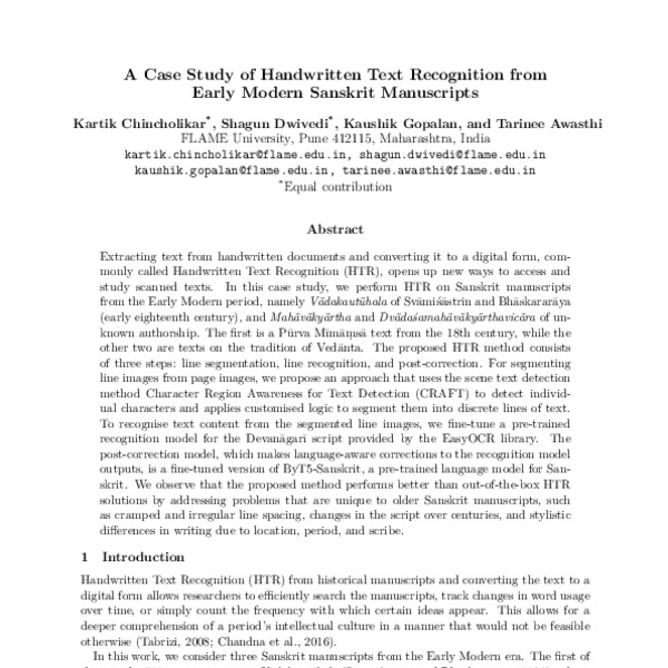 A Case Study of Handwritten Text Recognition from Pre-Colonial era ...