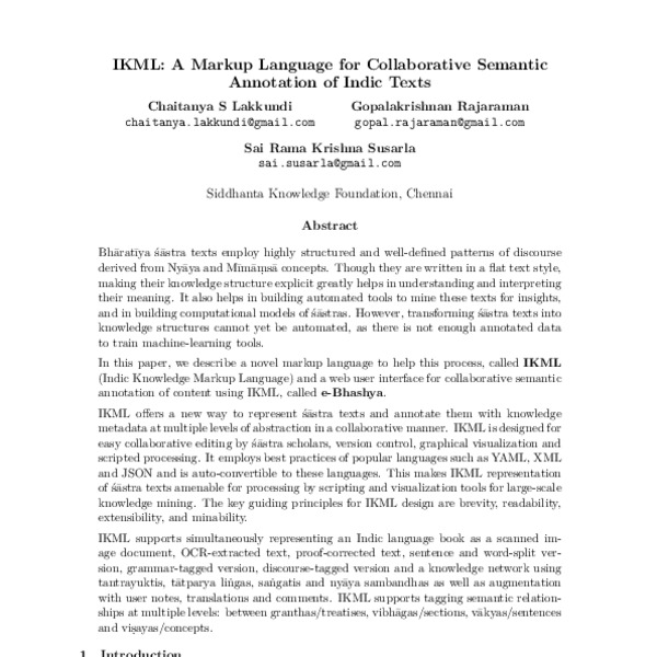 IKML: A Markup Language for Collaborative Semantic Annotation of Indic ...