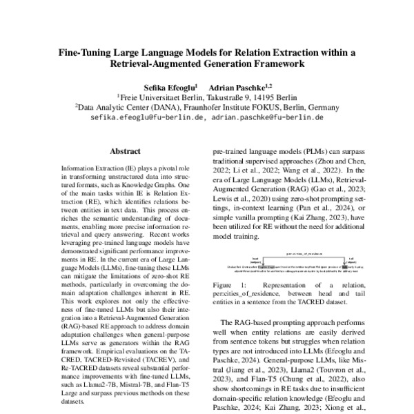 Fine-Tuning Large Language Models for Relation Extraction within a Retrieval-Augmented ...