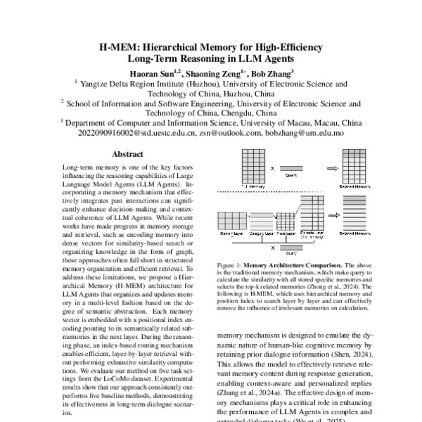 H-MEM: Hierarchical Memory for High-Efficiency Long-Term Reasoning in ...