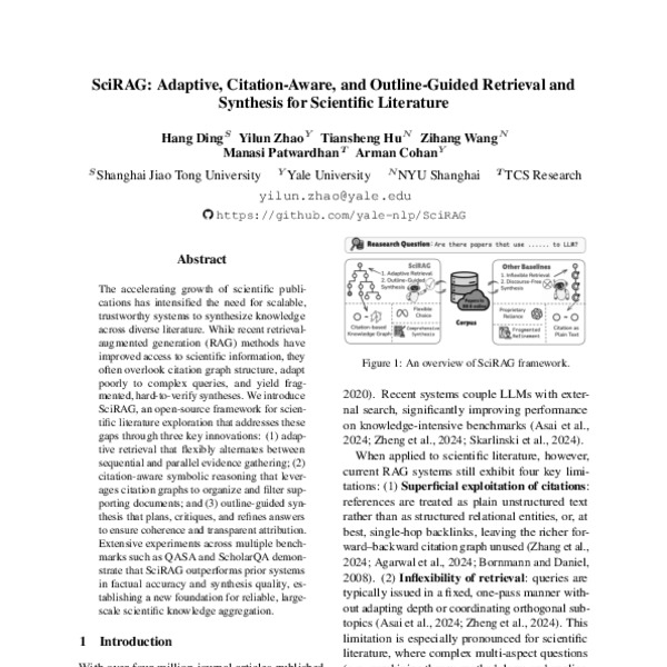 SciRAG: Adaptive, Citation-Aware, and Outline-Guided Retrieval and ...