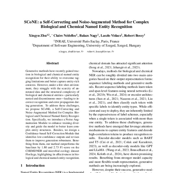 SCoNE: a Self-Correcting and Noise-Augmented Method for Complex ...