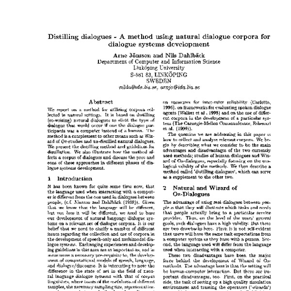Distilling dialogues - A method using natural dialogue corpora for ...