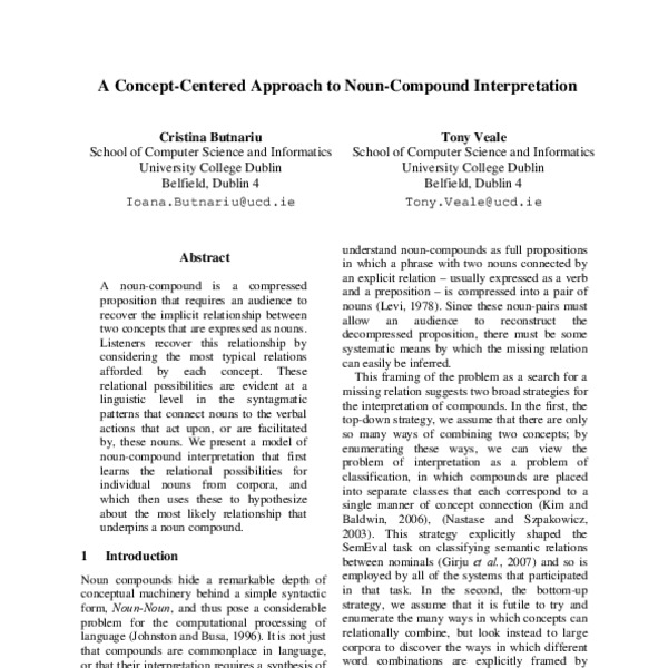 A Concept-Centered Approach to Noun-Compound Interpretation - ACL Anthology