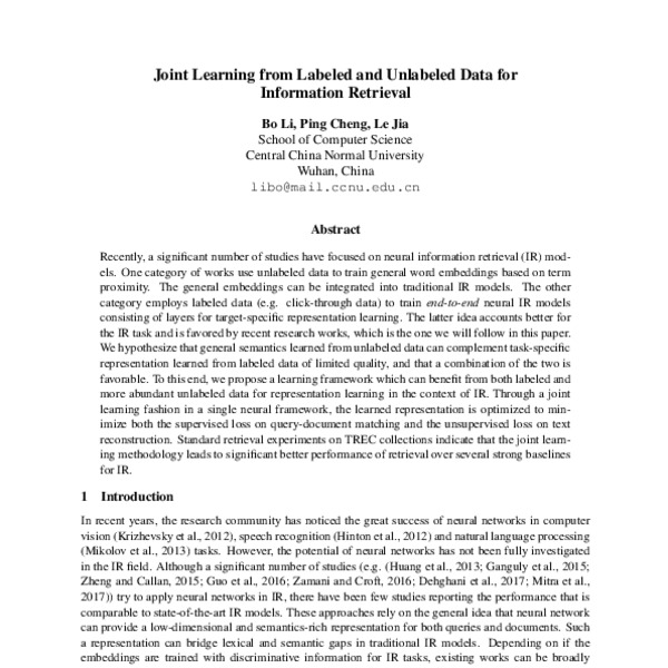 Joint Learning from Labeled and Unlabeled Data for Information ...